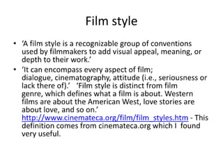 Film conventions presentation | PPT