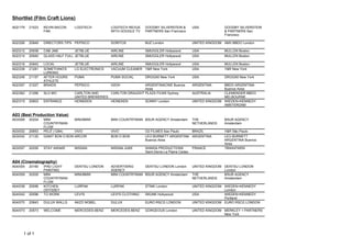Film craft shortlist Cannes 2011 | XLS