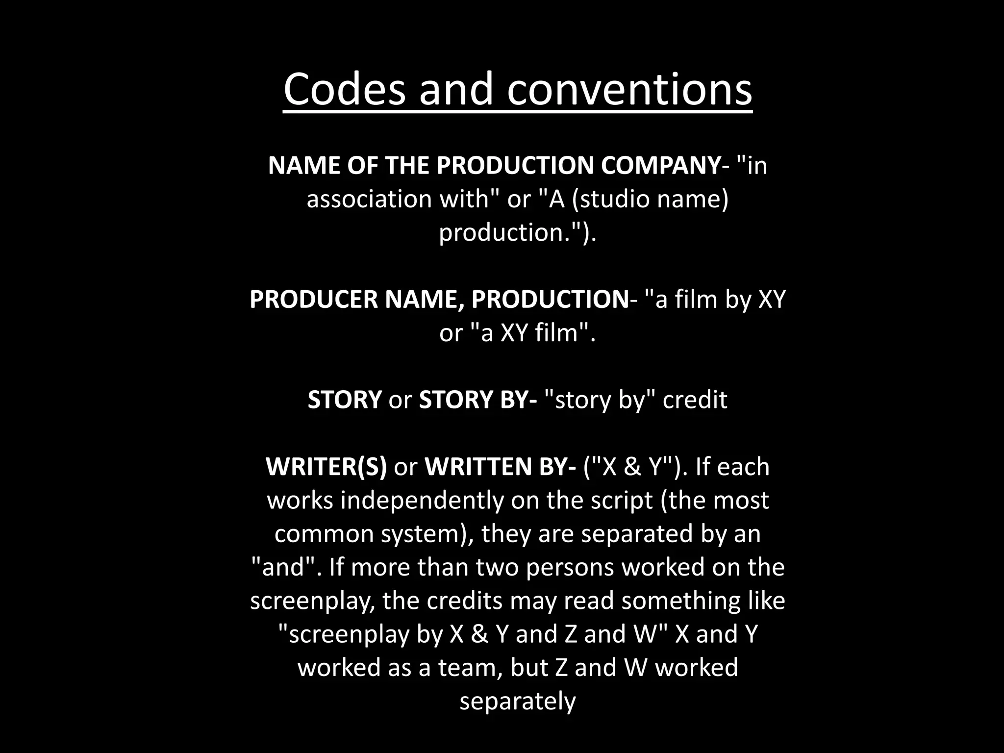 Film credits | PPT