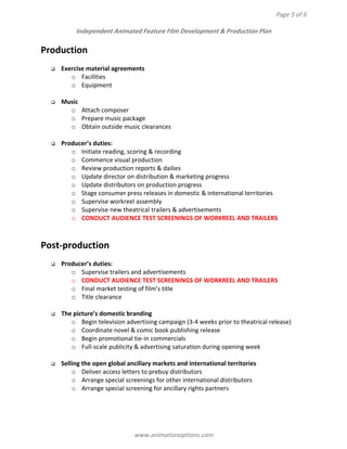 Film Development and Production Plan | PDF