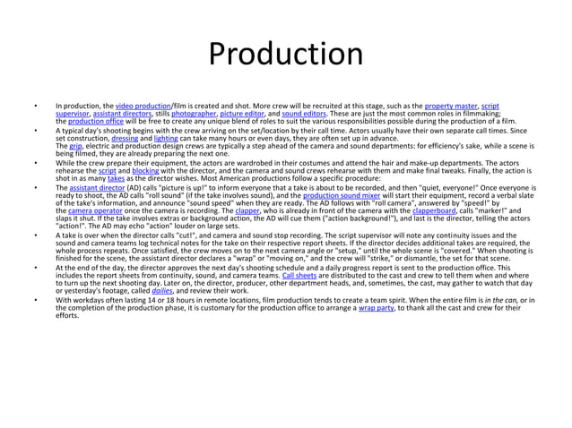 Film development pre production production | PPTX