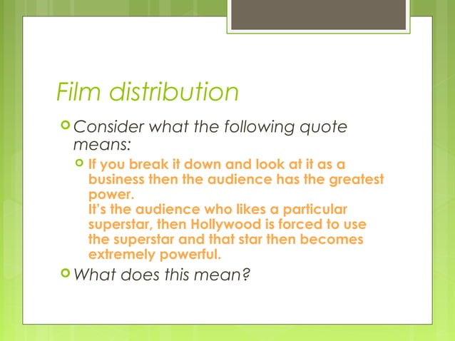 Film distribution | PPT