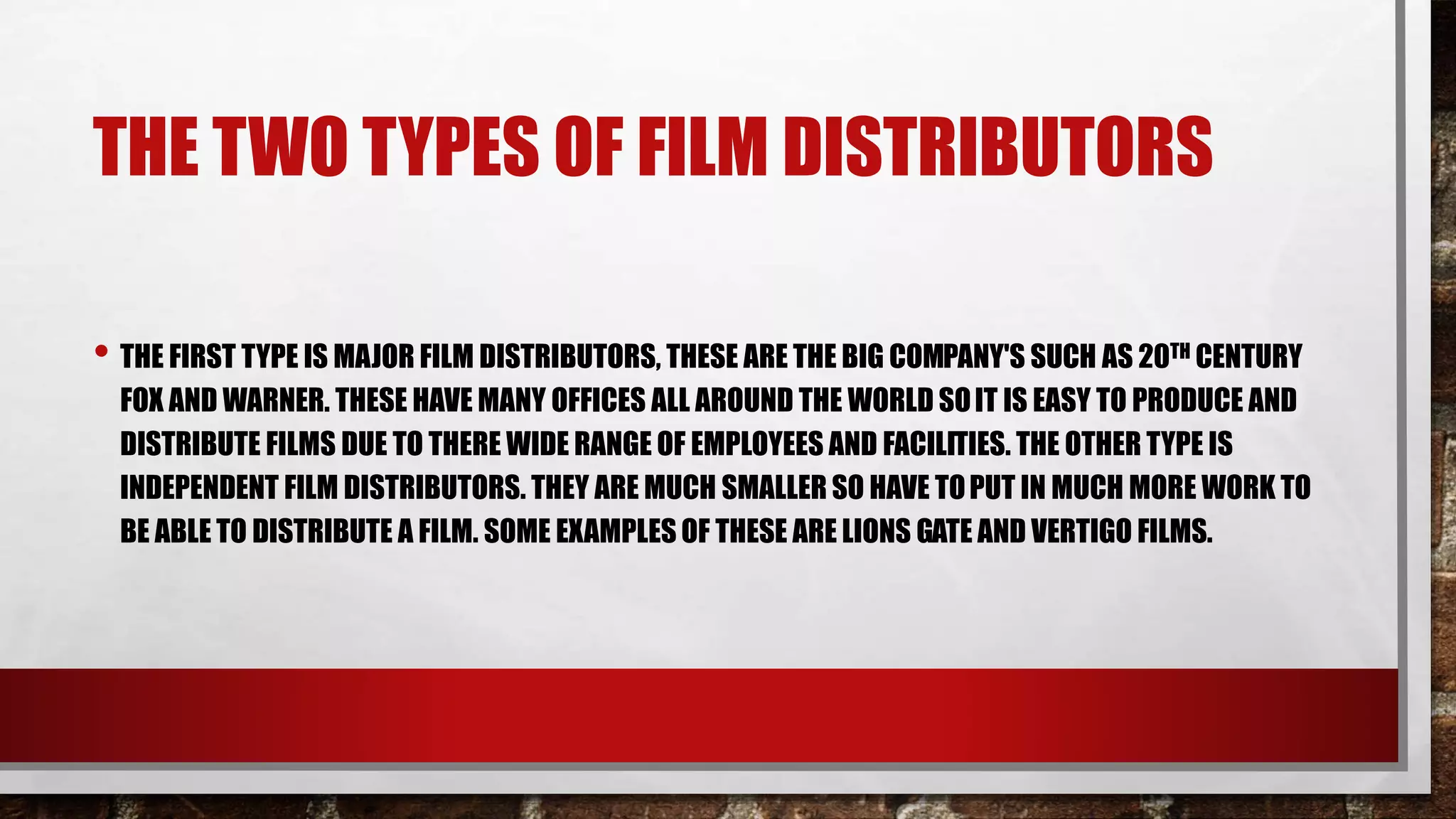 Film distribution | PPT