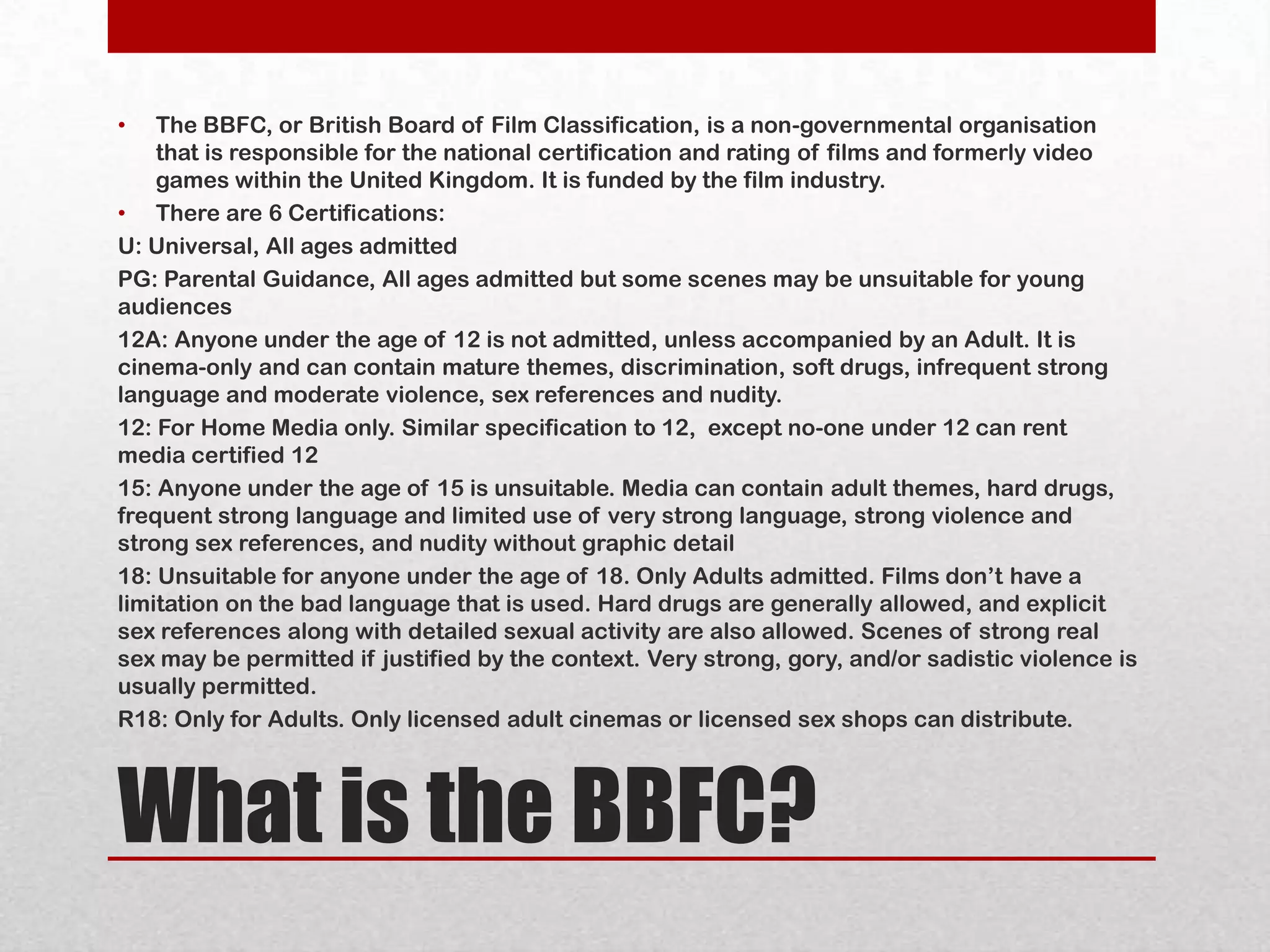 Film distributors & bbfc classifications | PPT