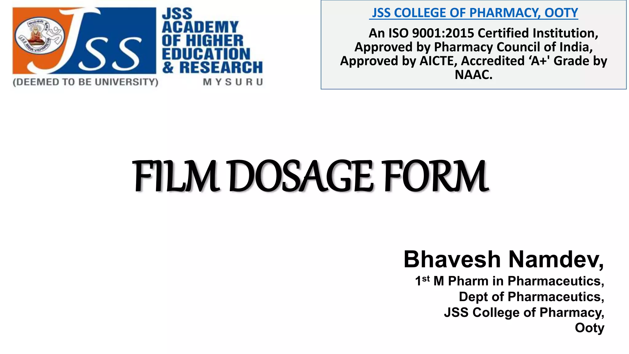 Film dosage form | PPTX