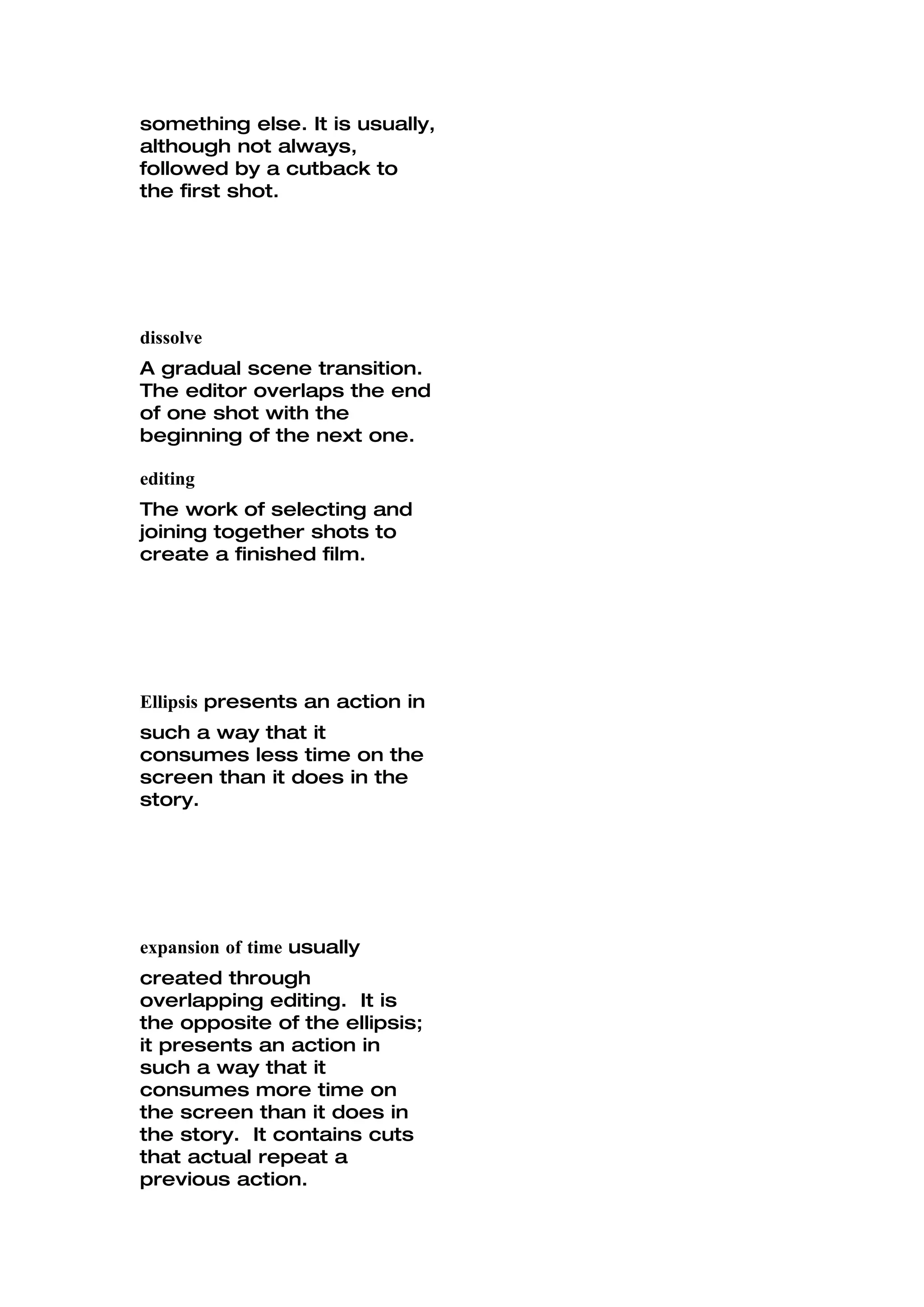 Film editing glossary | DOC | Photo Editing Software | Computer ...