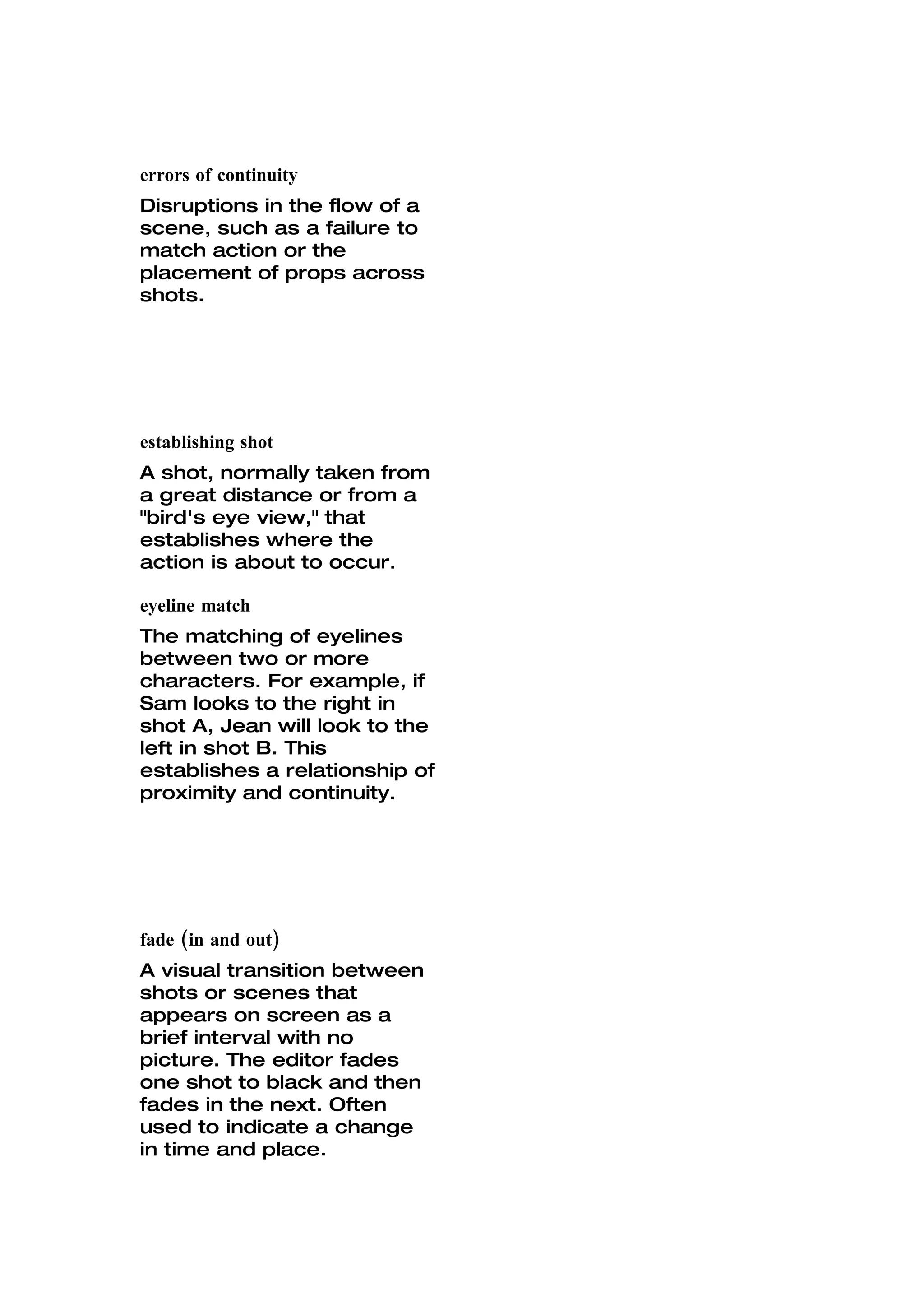 Film editing glossary | DOC | Photo Editing Software | Computer ...