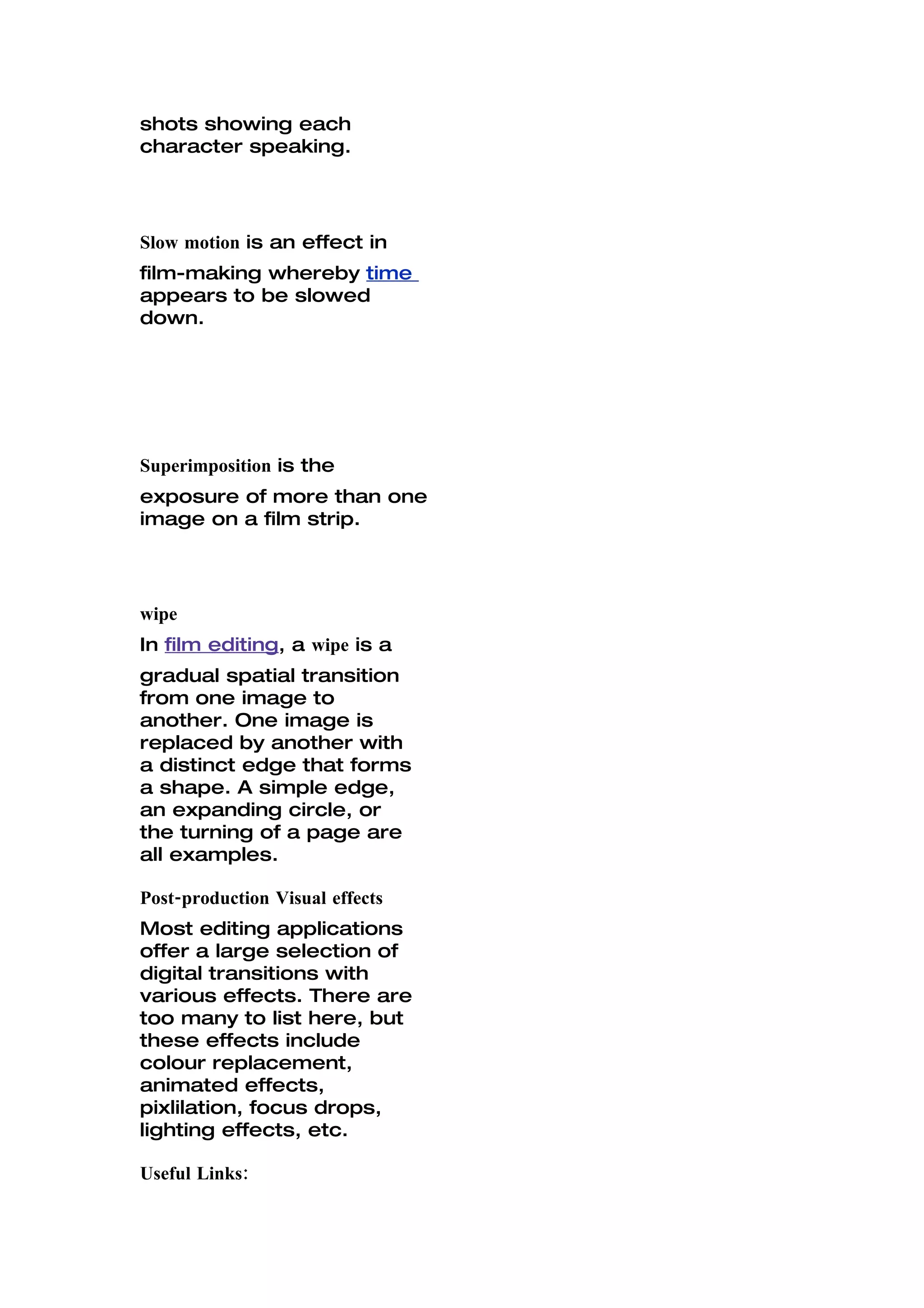 Film editing glossary | DOC | Photo Editing Software | Computer ...