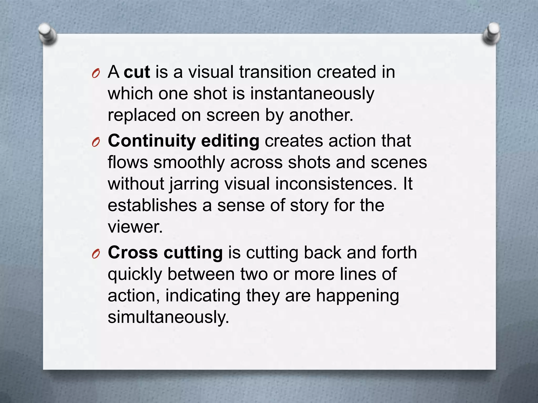 Film editing glossary | PPT