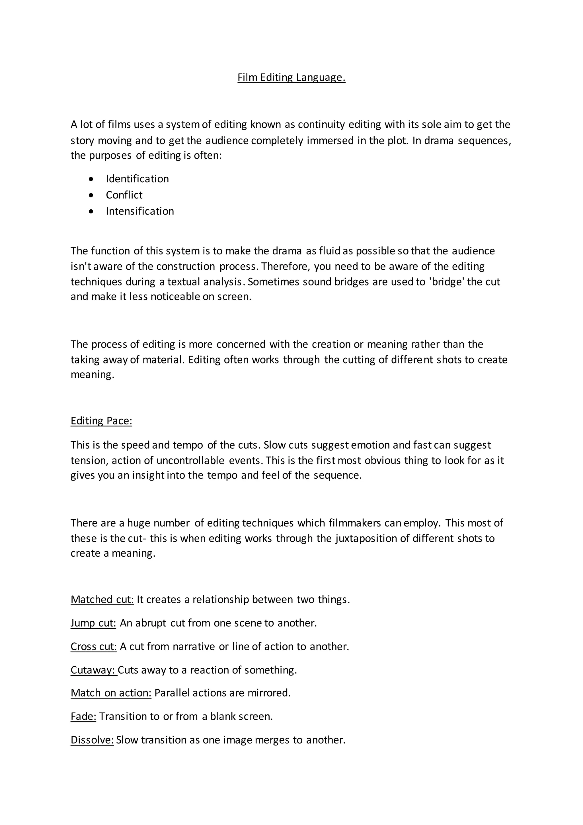 Film editing language | DOCX