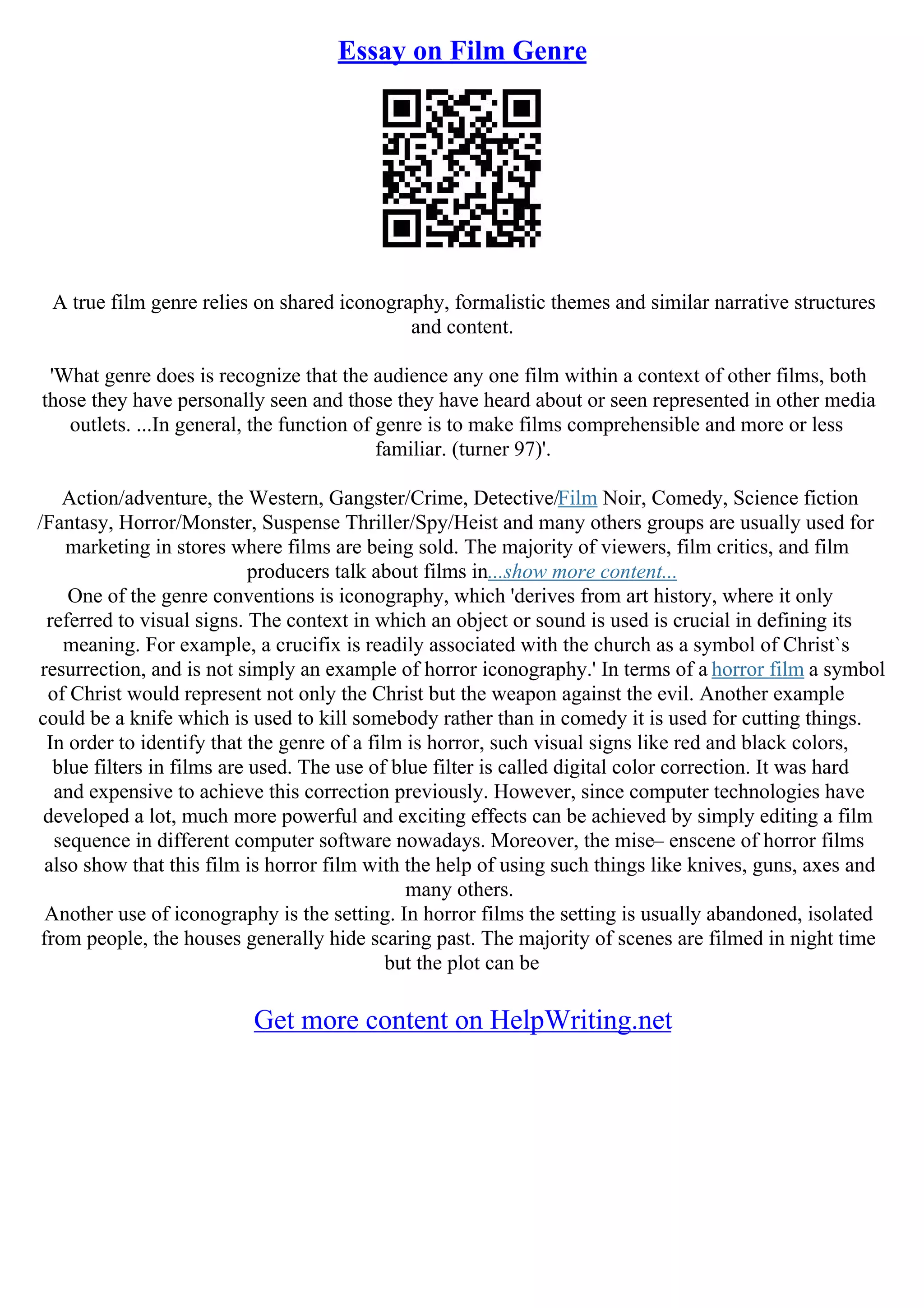 Film Essay Structure | PDF