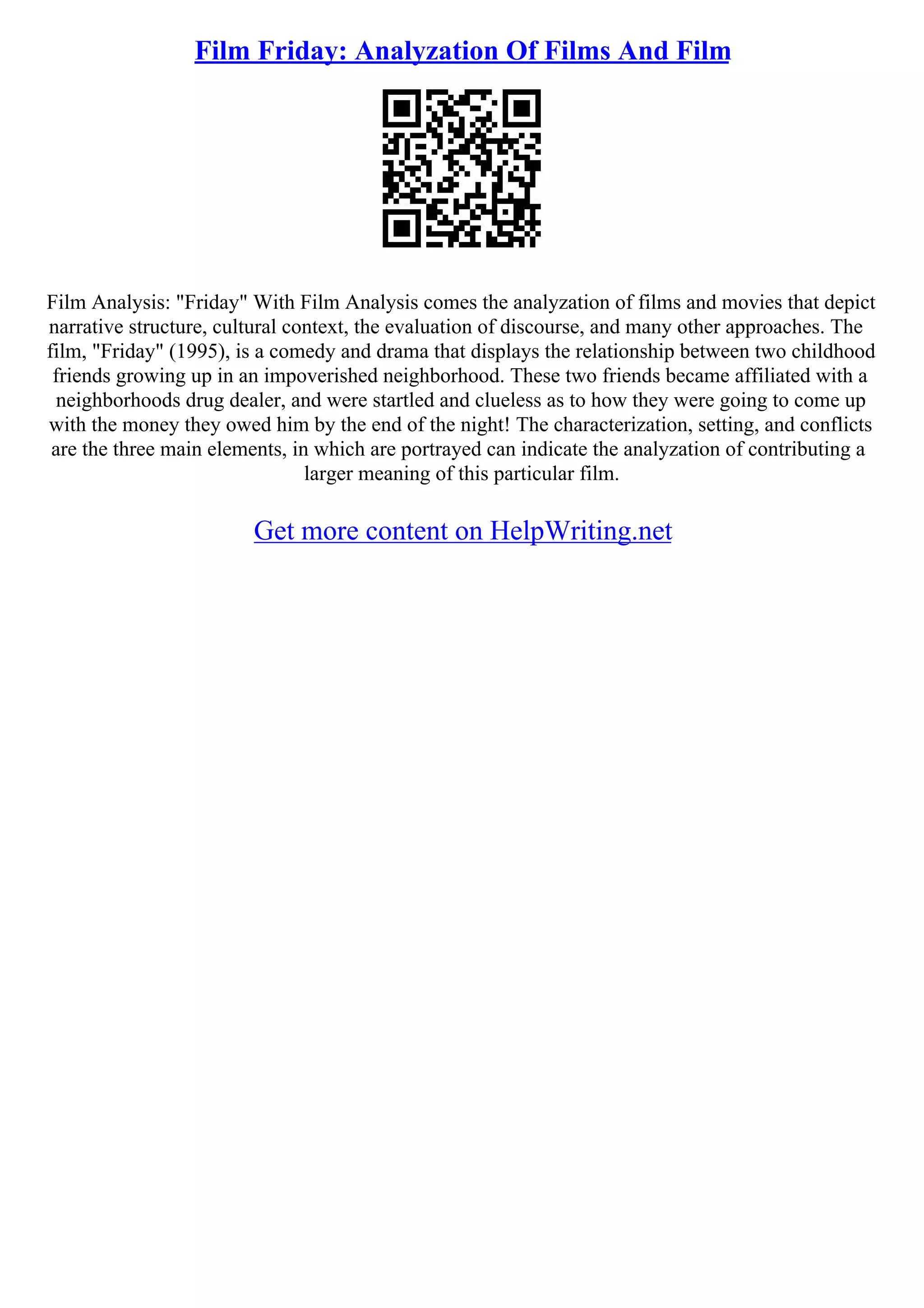 Film Essay Structure | PDF