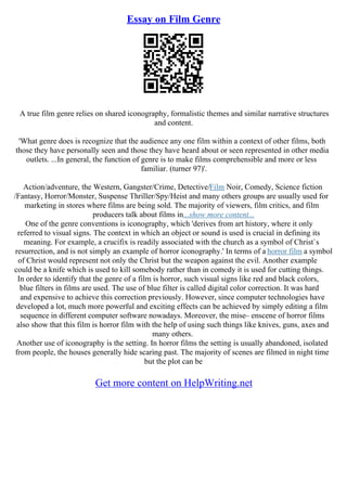 Film Essay Structure | PDF