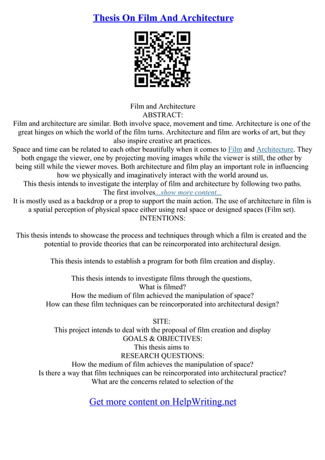 Film Essay Structure | PDF