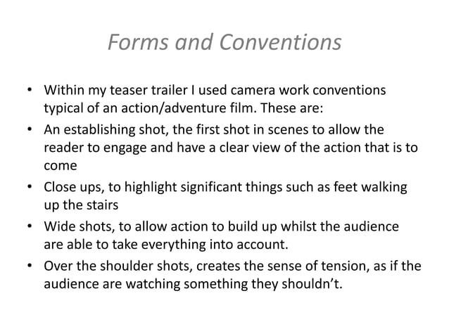 Film evaluation | PPTX | Action/Adventure | Genres