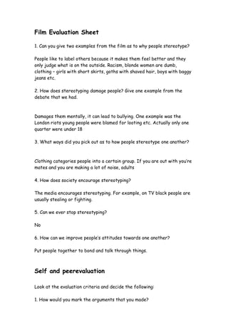 Film evaluation sheet | DOCX