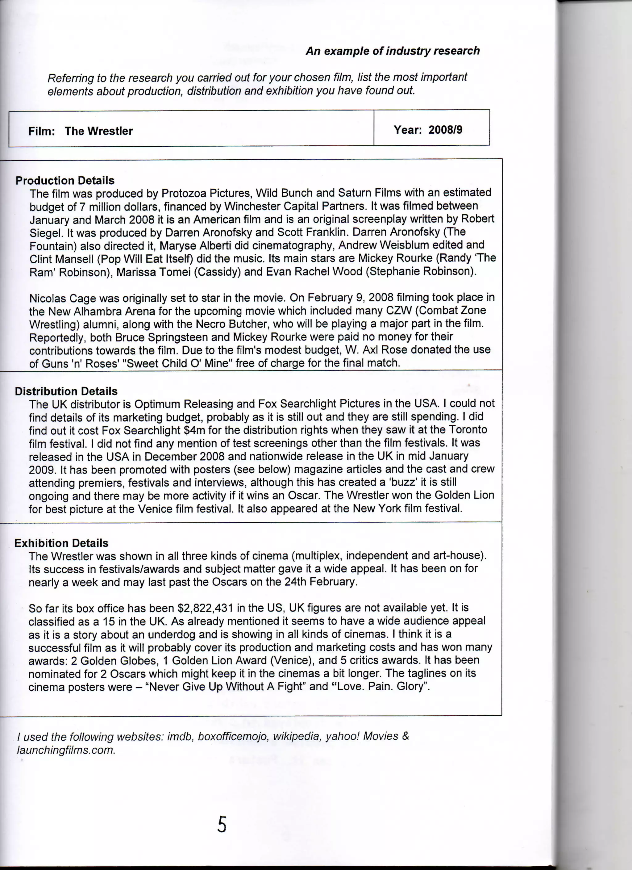 GCSE Film Studies: Film exploration examples | PDF