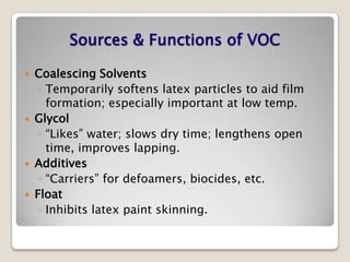 Film formation voc jim's version | PPTX | Chemistry | Science
