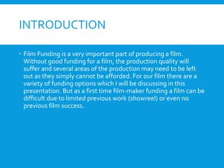 Film funding | PPTX