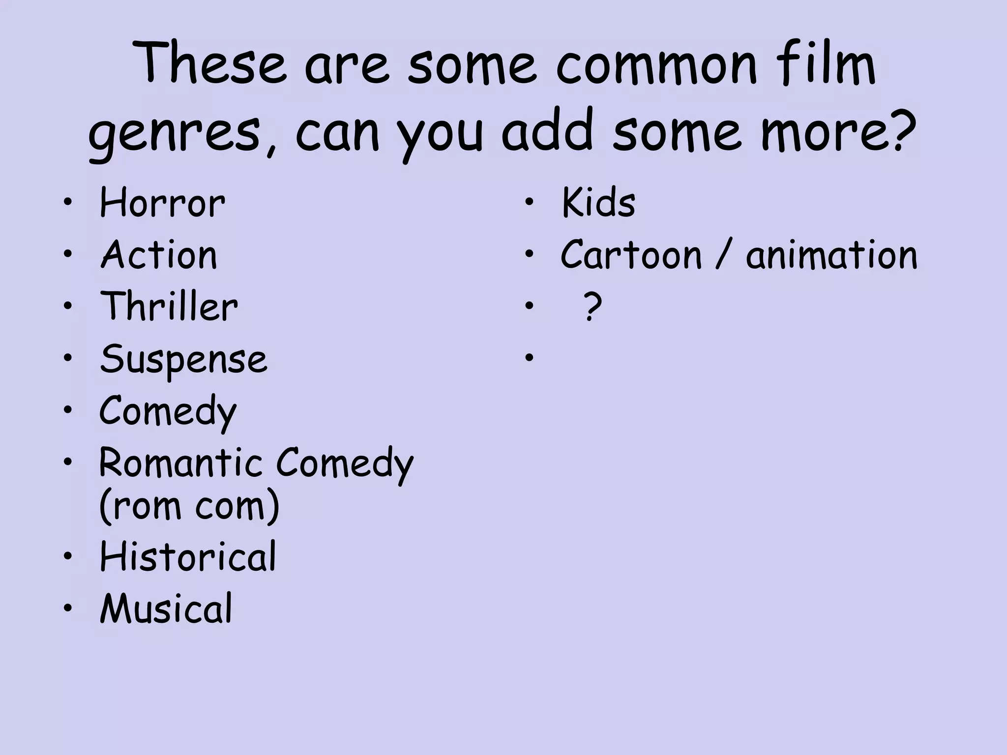 Film genres | PPT