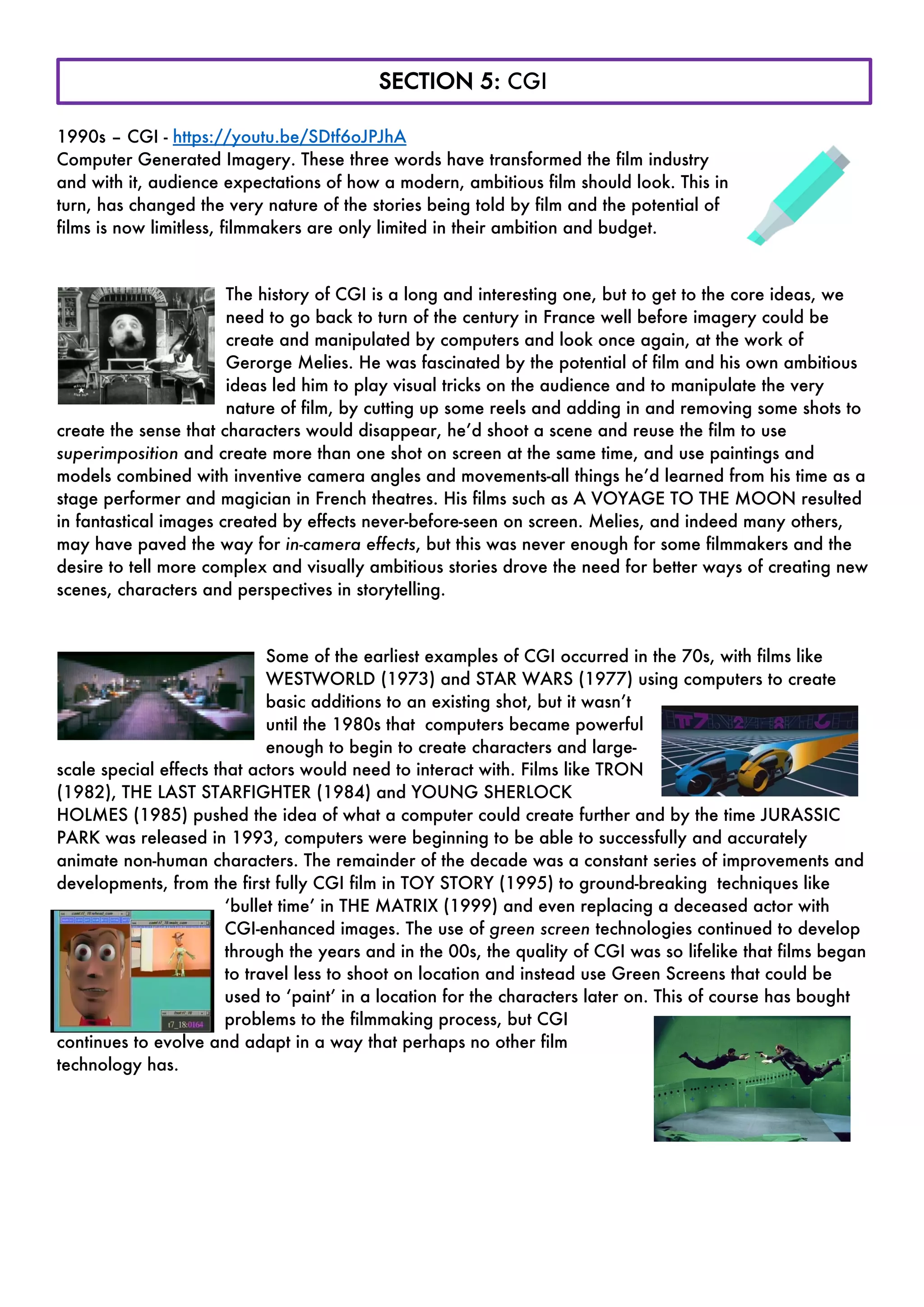History of Film Technology GCSE Film Studies. | PDF