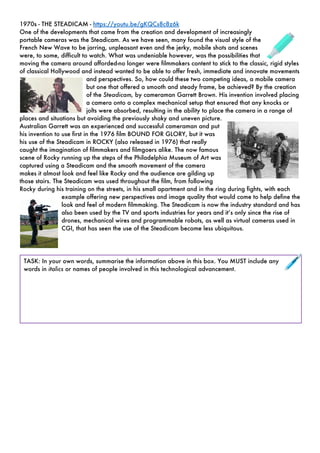 History of Film Technology GCSE Film Studies. | PDF