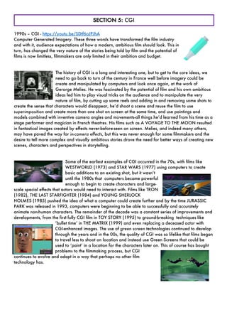 History of Film Technology GCSE Film Studies. | PDF