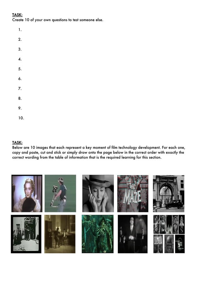 History of Film Technology GCSE Film Studies. | PDF | Cameras and ...