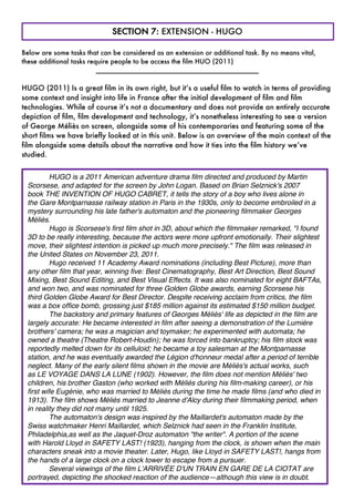 History of Film Technology GCSE Film Studies. | PDF