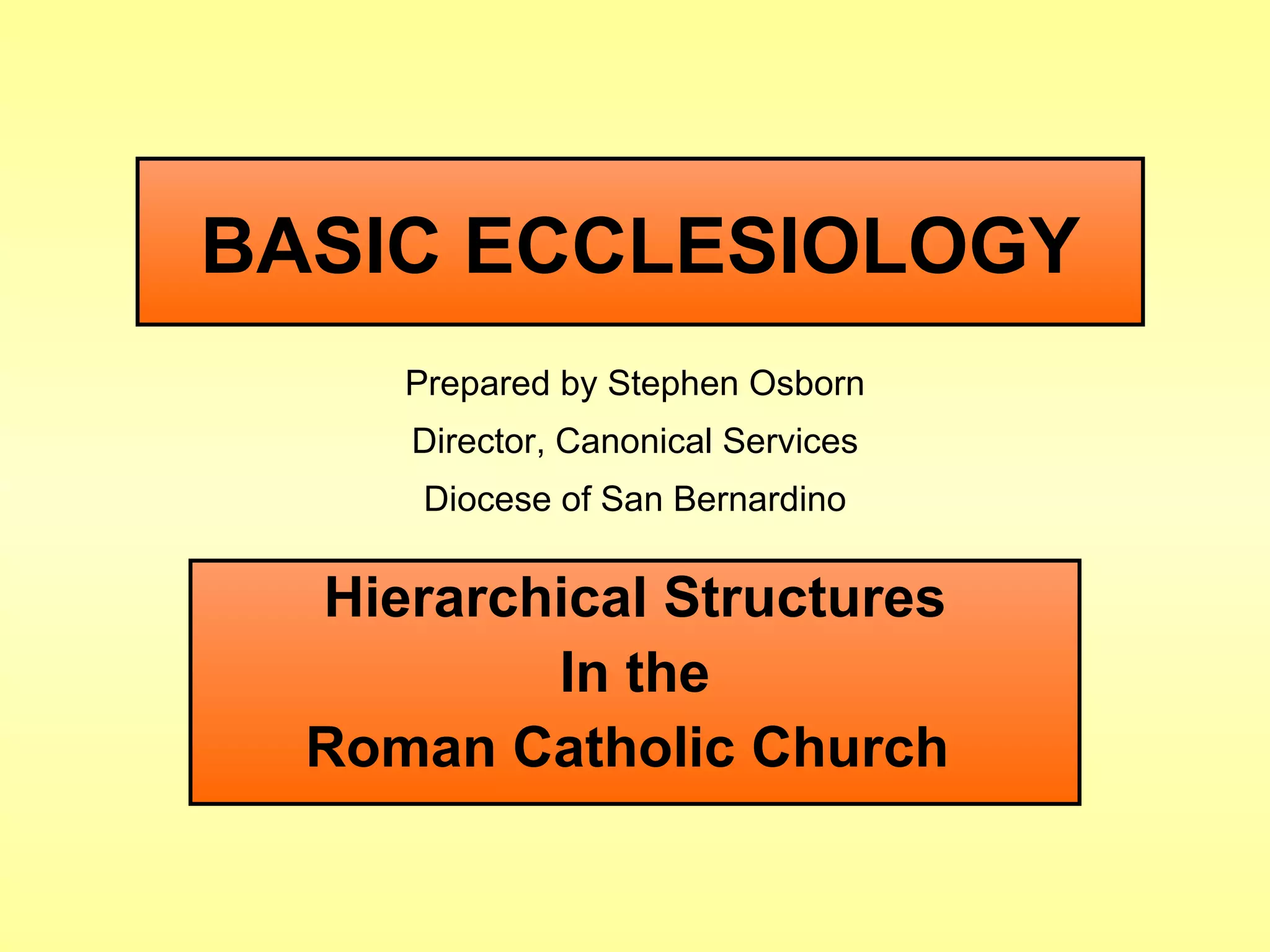 Filmin D S B Church Hierarchy Osborne 2010 March | PPT