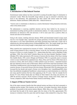 Film induced tourism paper | PDF