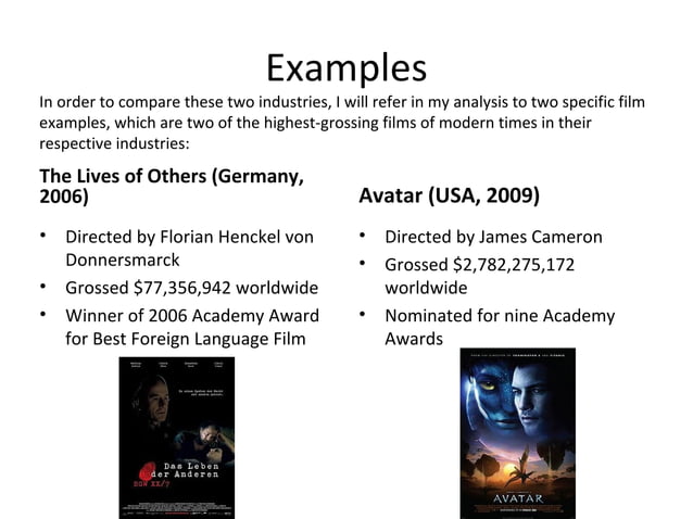 Film industry presentation example | PPT