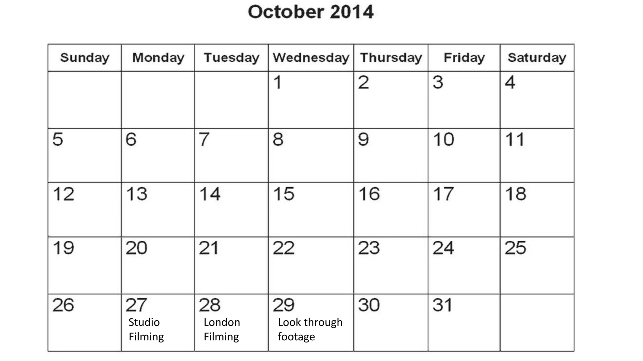Filming and editing schedule | PPTX