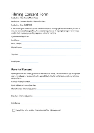 Filming consent form | DOCX