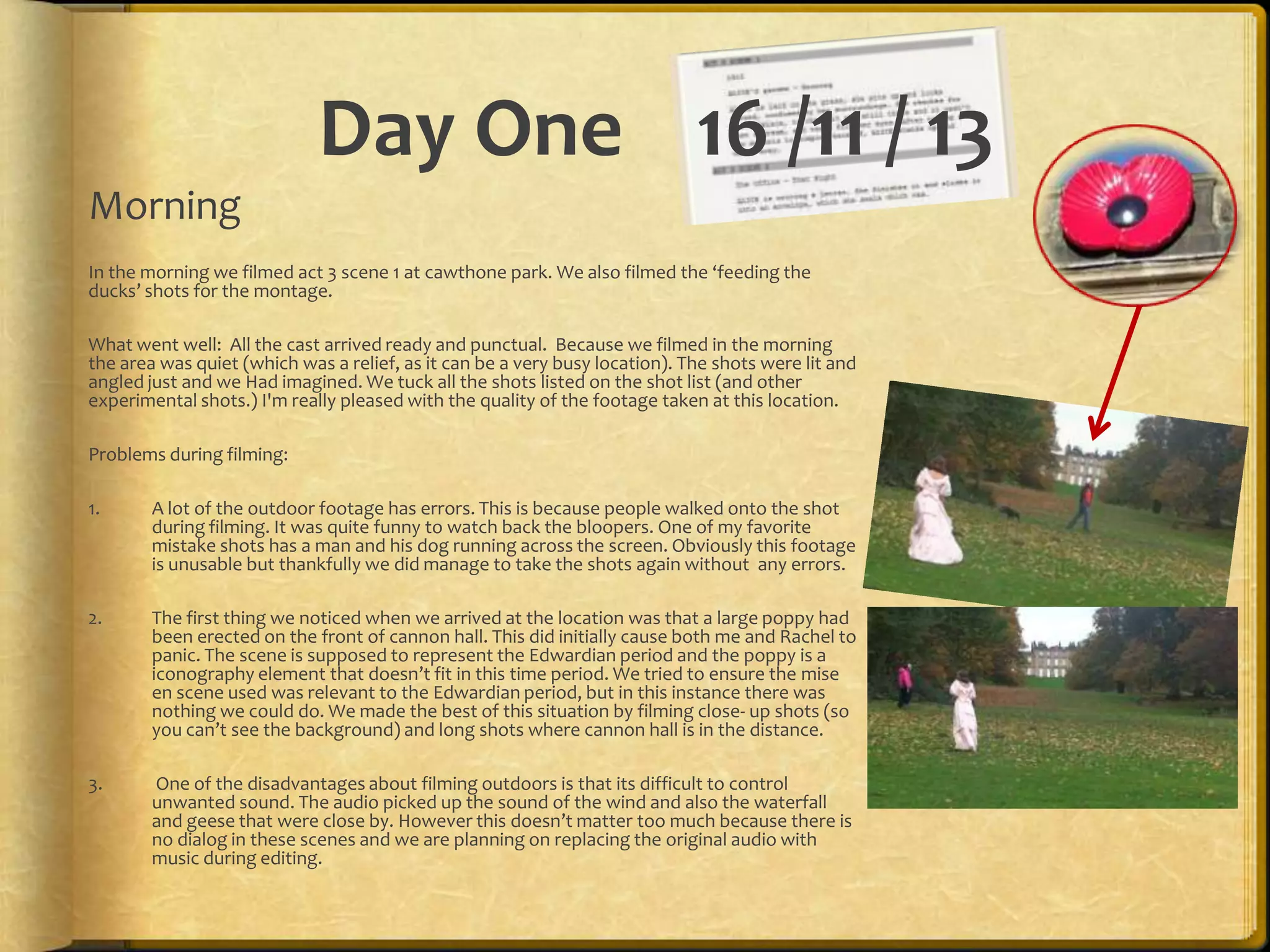 A2 Media Filming diary | PPT