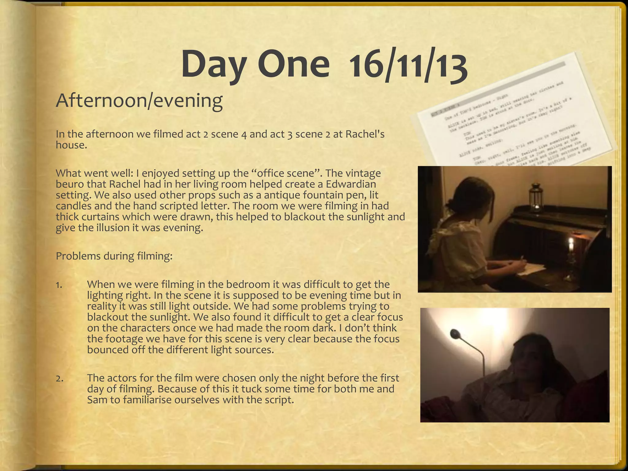 A2 Media Filming diary | PPT