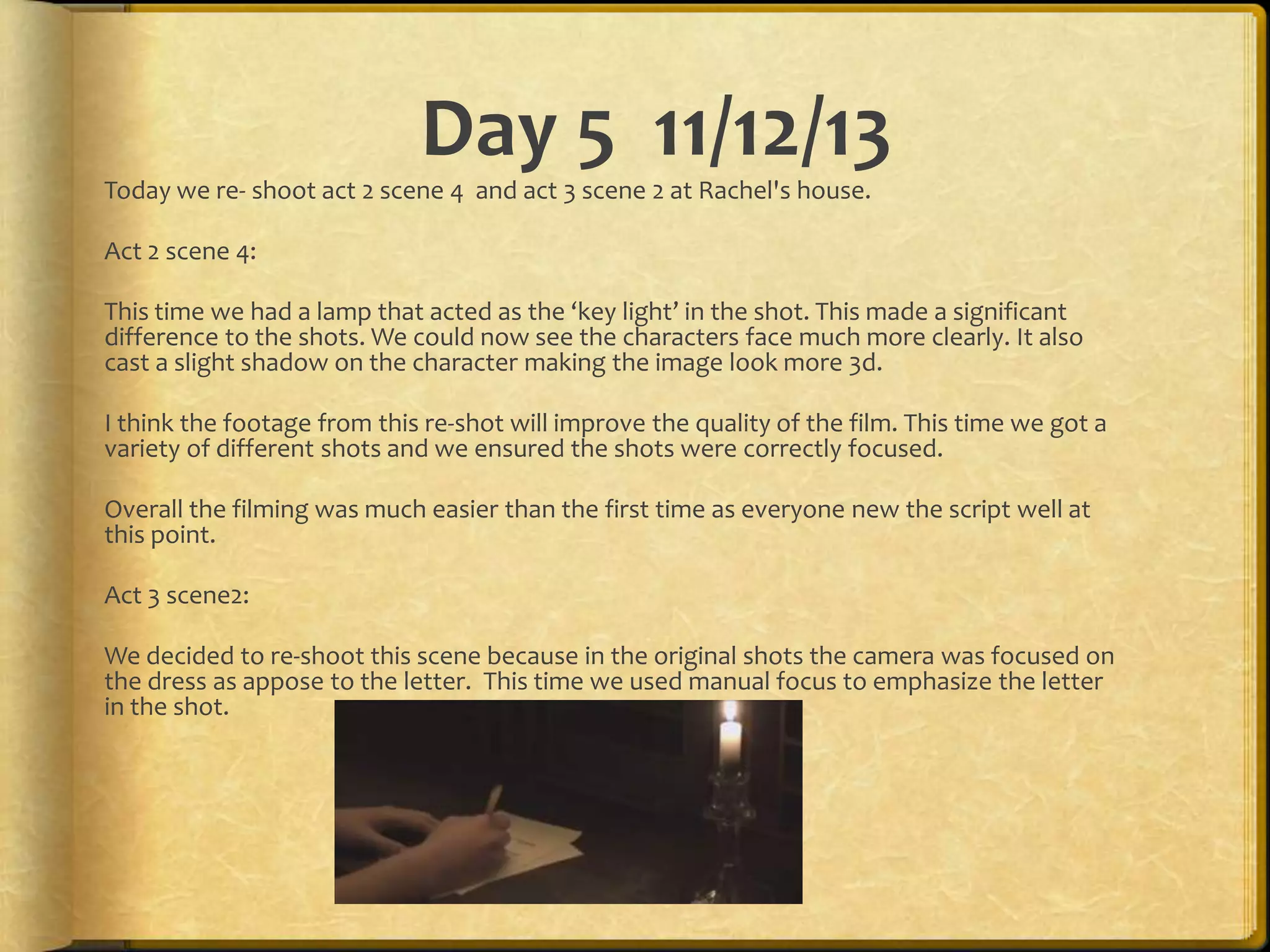 A2 Media Filming diary | PPT