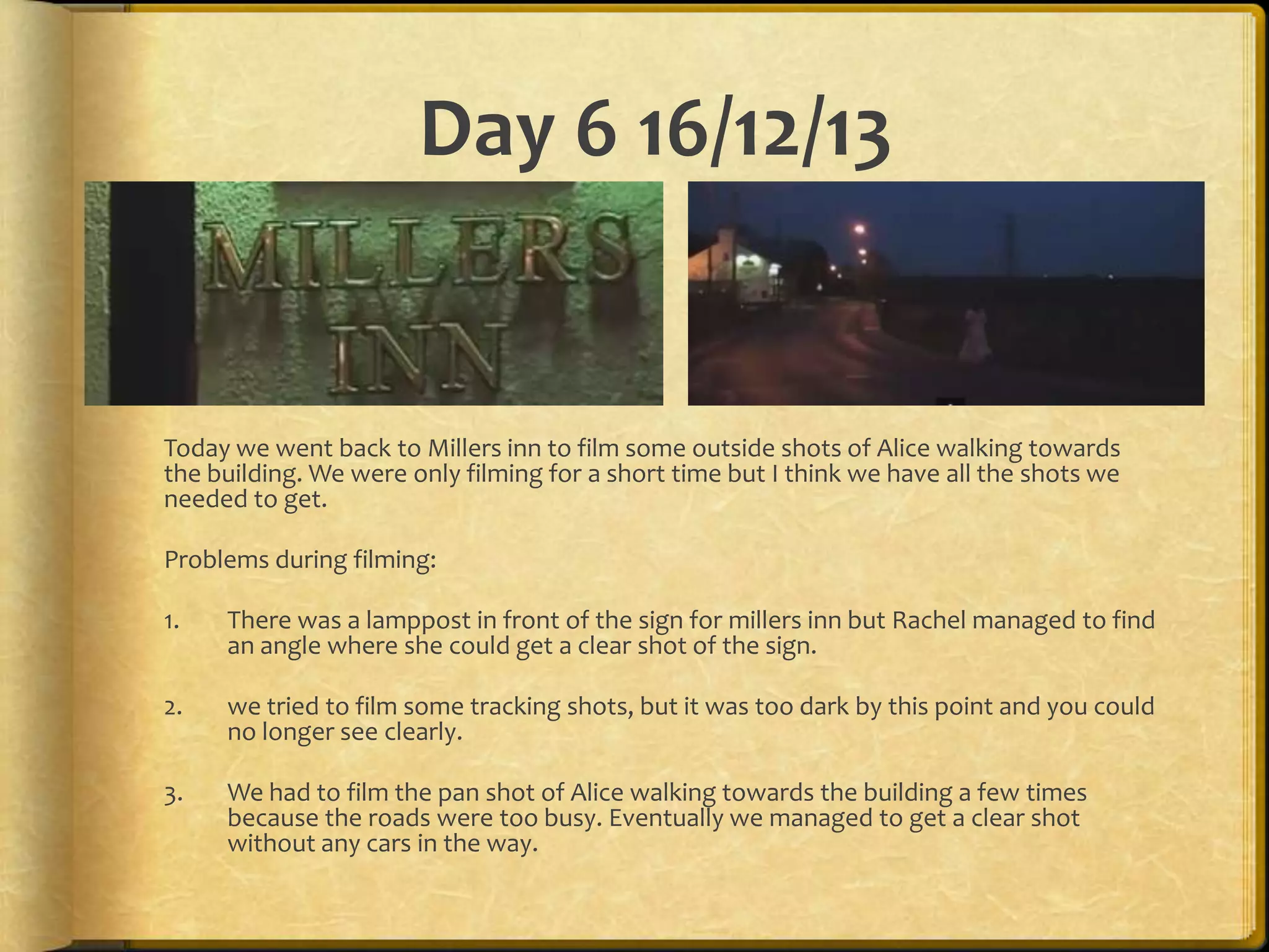 A2 Media Filming diary | PPT