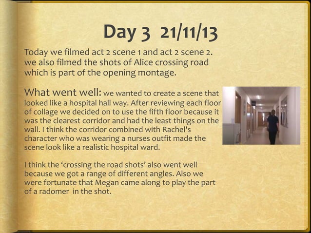 A2 Media Filming diary | PPT