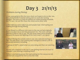 A2 Media Filming diary | PPT