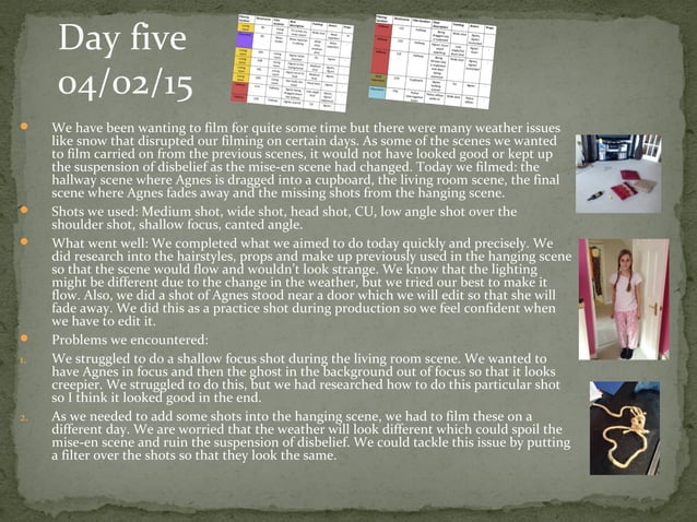Filming Diary | PPT