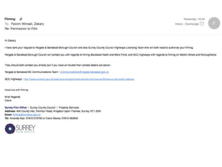 Filming Permission - Email Evidence | PPTX | Email | Internet