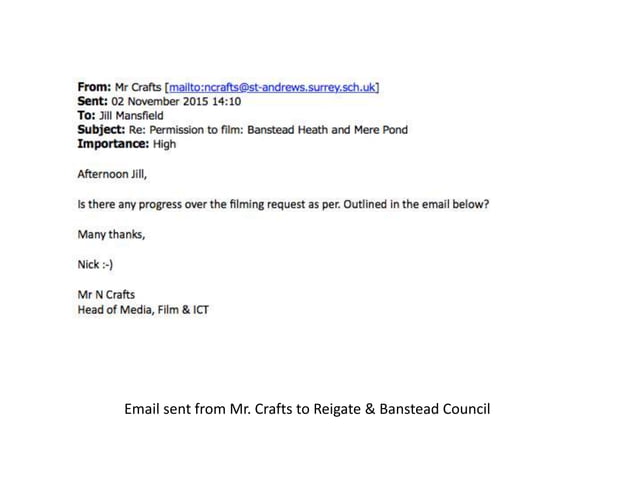 Filming permission email evidence | PPT