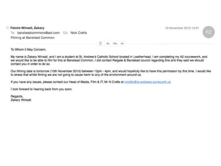 Filming permission email evidence | PPT