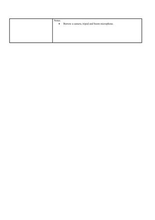 Filming Planning Sheet (4) | PDF