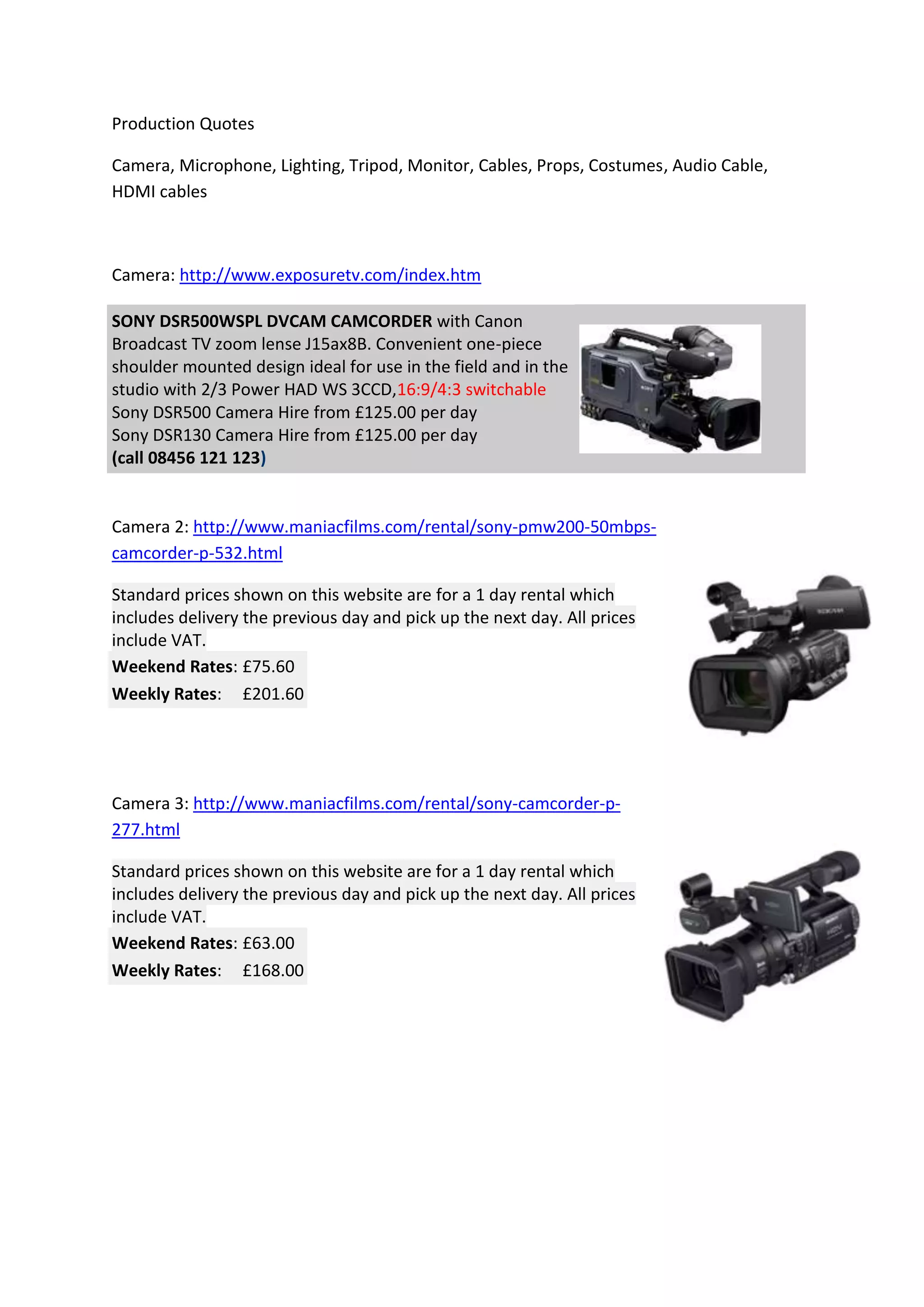 Filming Production Quotes Revisited | PDF