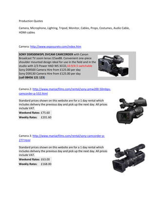 Filming Production Quotes Revisited | DOCX | Cameras and Camcorders ...