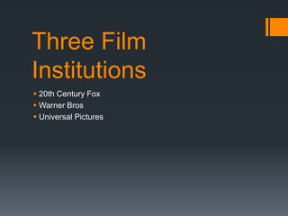 Film institutions | PPT