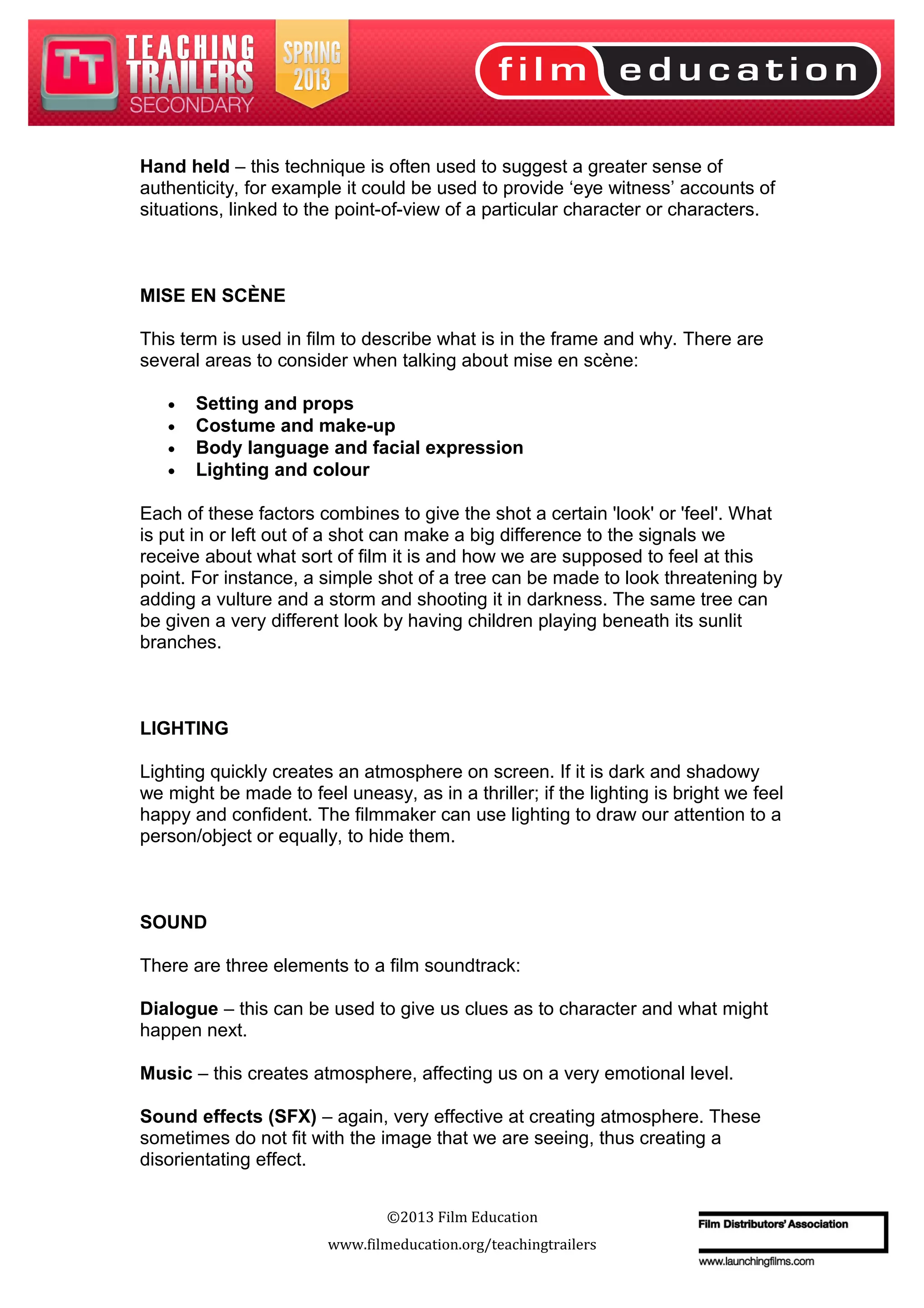 Film Language Glossary | DOC