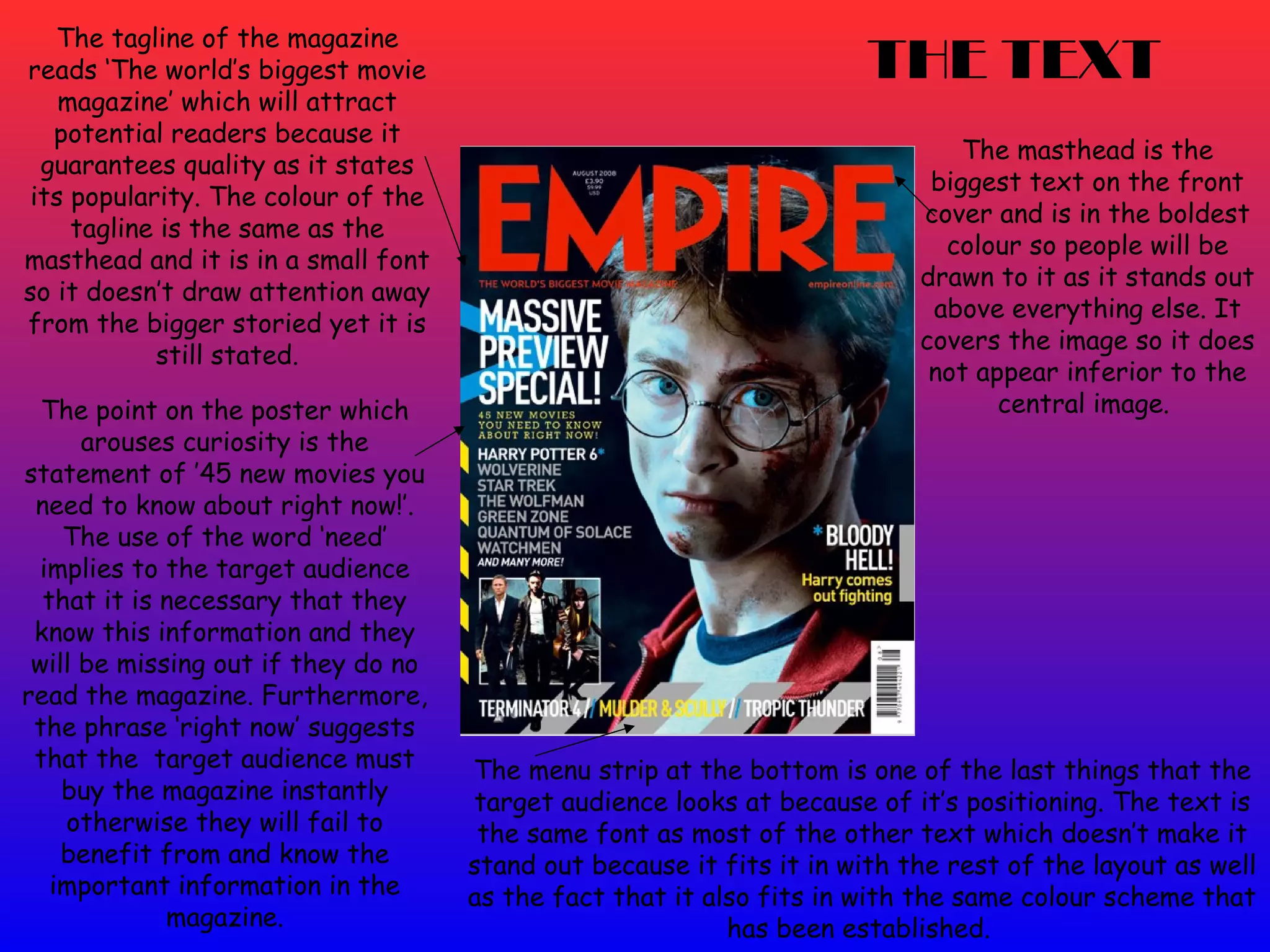 Film Magazine Front Cover Analysis | PPT